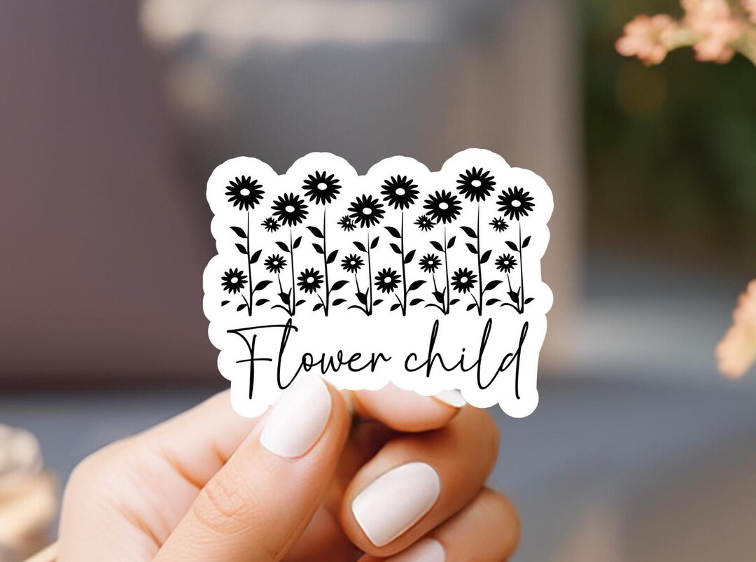 Flower Child Sticker, Laptop Sticker, Kindle Sticker, Cute Sticker ...