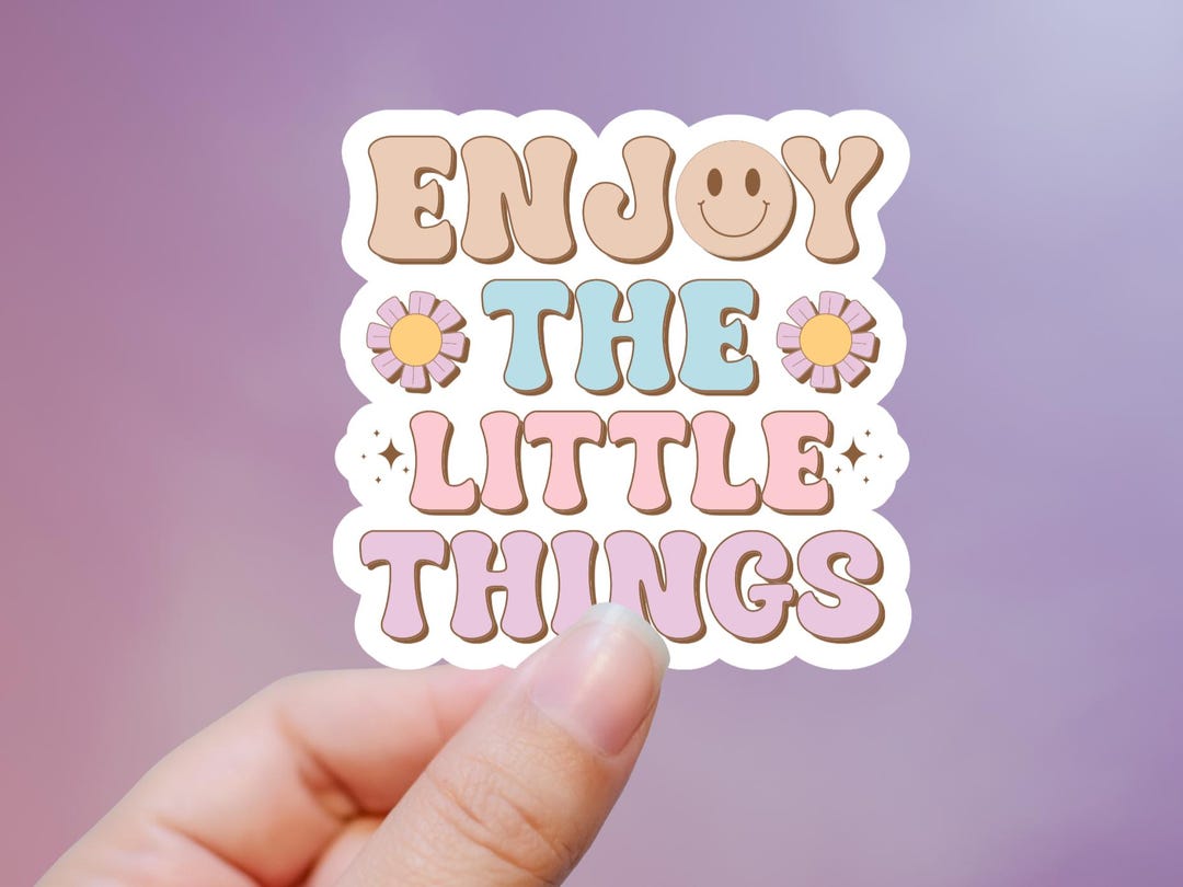 Retro Pastel 'enjoy the Little Things' Sticker - Water Resistant - Etsy