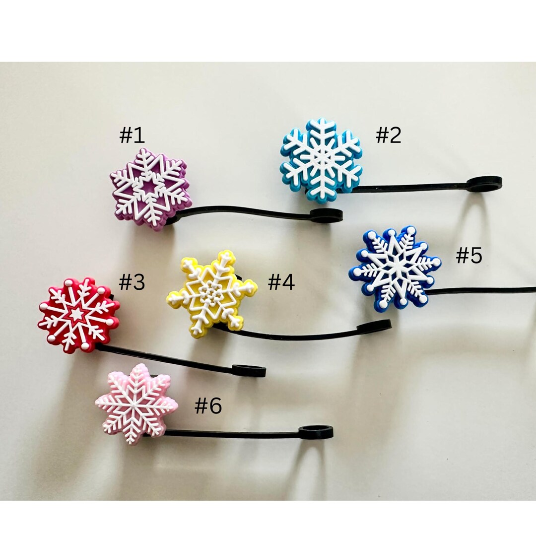 Snowflake Straw Toppers, Straw Accessories, Snowflake Straw Covers ...