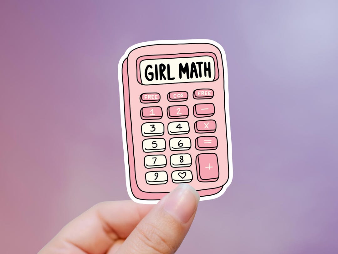 Girl Math Pink Calculator Sticker, Girl Math Sticker, Calculator ...