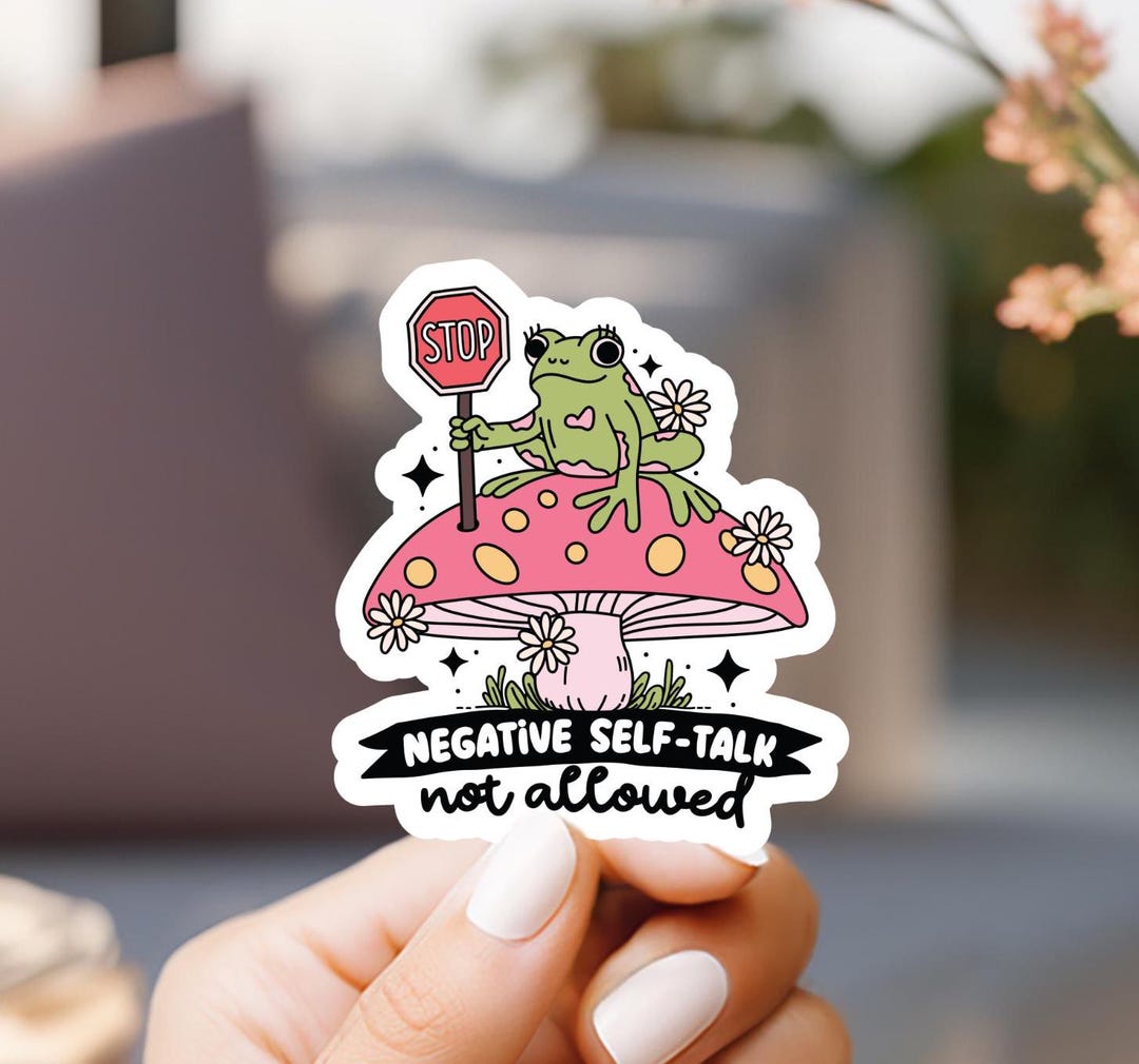 Stop Negative Self Talk Not Allowed Sticker, Laptop Sticker, Kindle ...