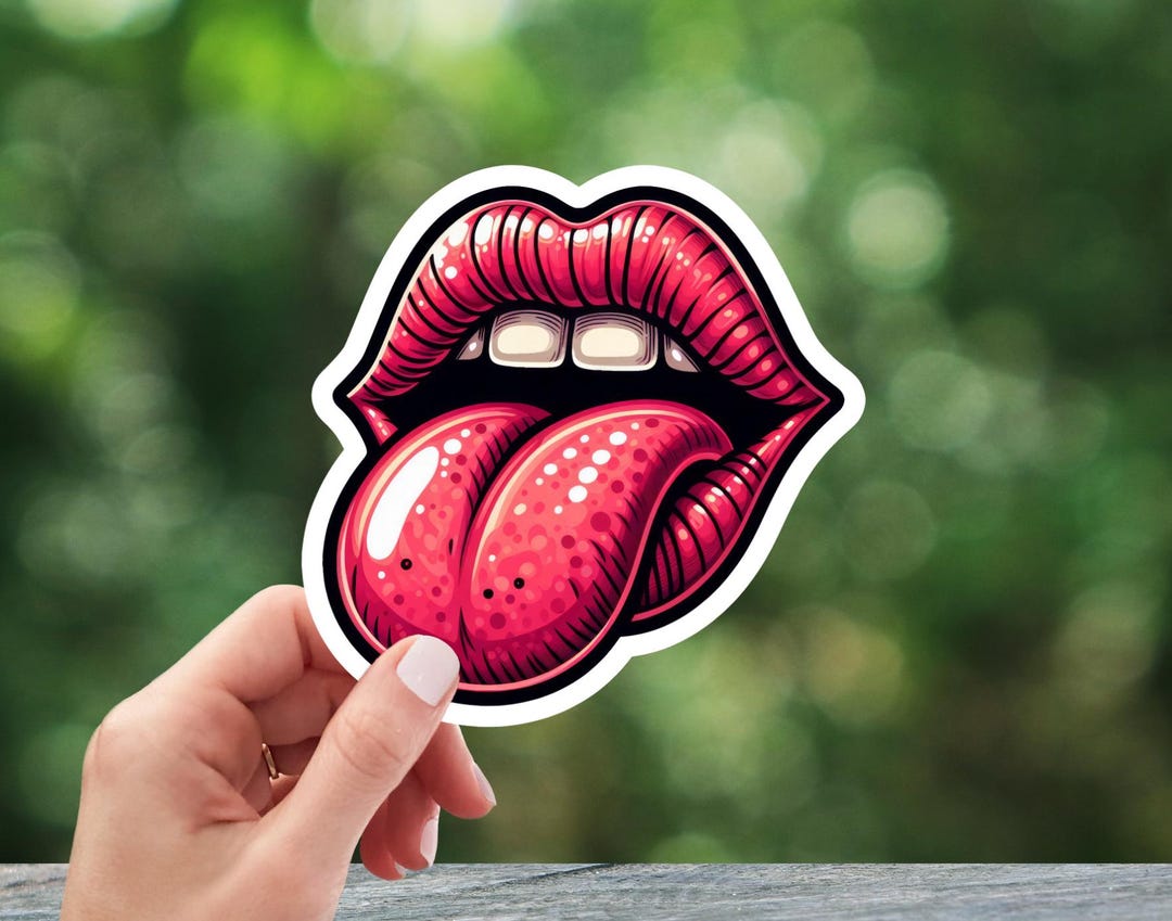 Tongue Sticking Out Sticker, Laptop Sticker, Tablet Sticker, Kindle ...