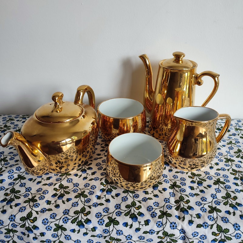 Gold Tea Cup Set - Etsy
