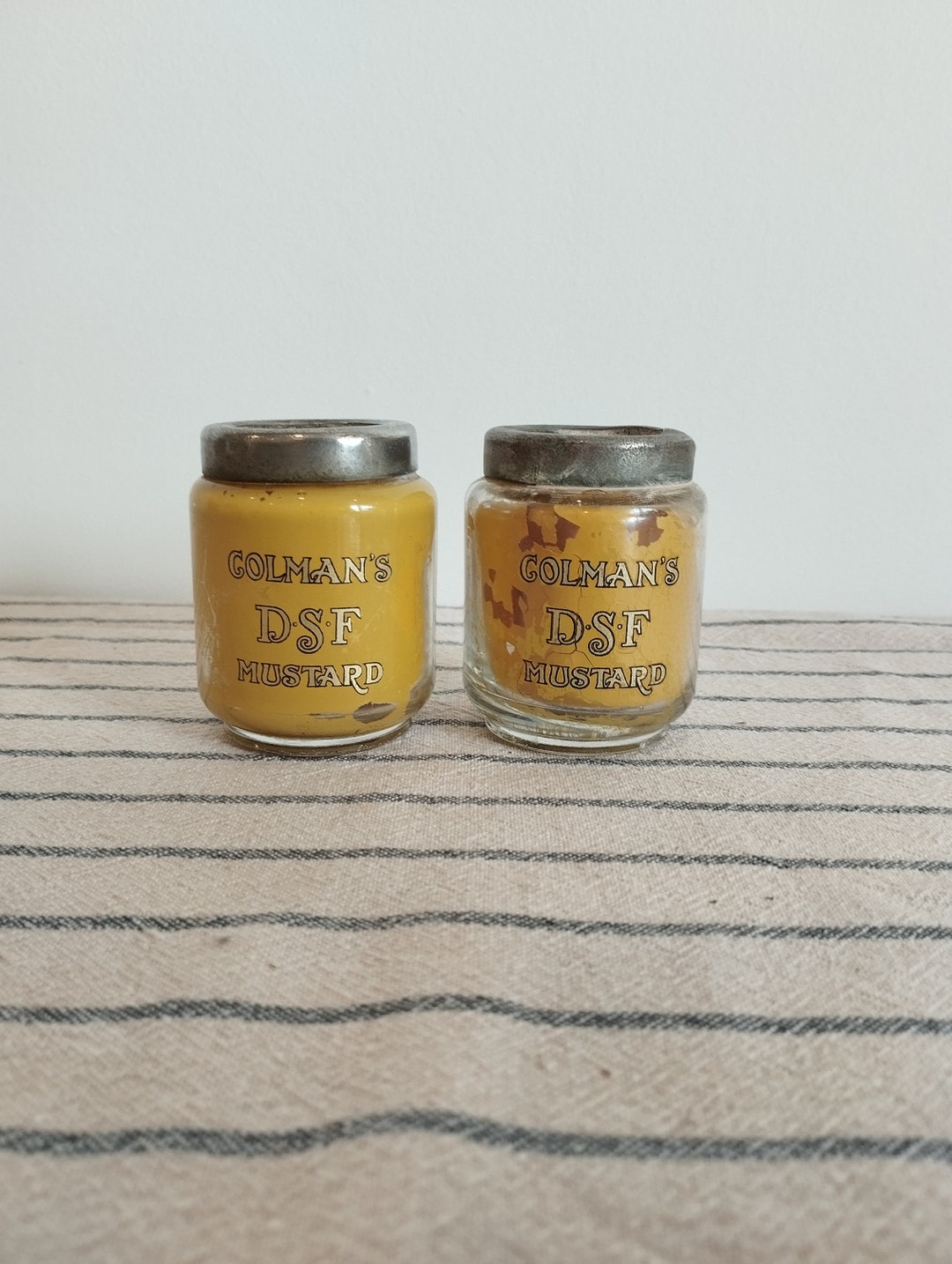 RARE Vintage Mustard Pots, Colman's Mustard, DG Ware Stourbridge ...