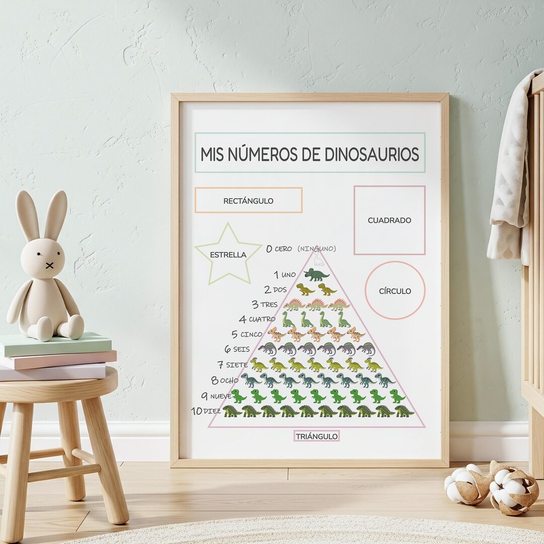 Spanish Dinosaur Number Chart | 0–10 Counting & Shapes | Kids Printable ...