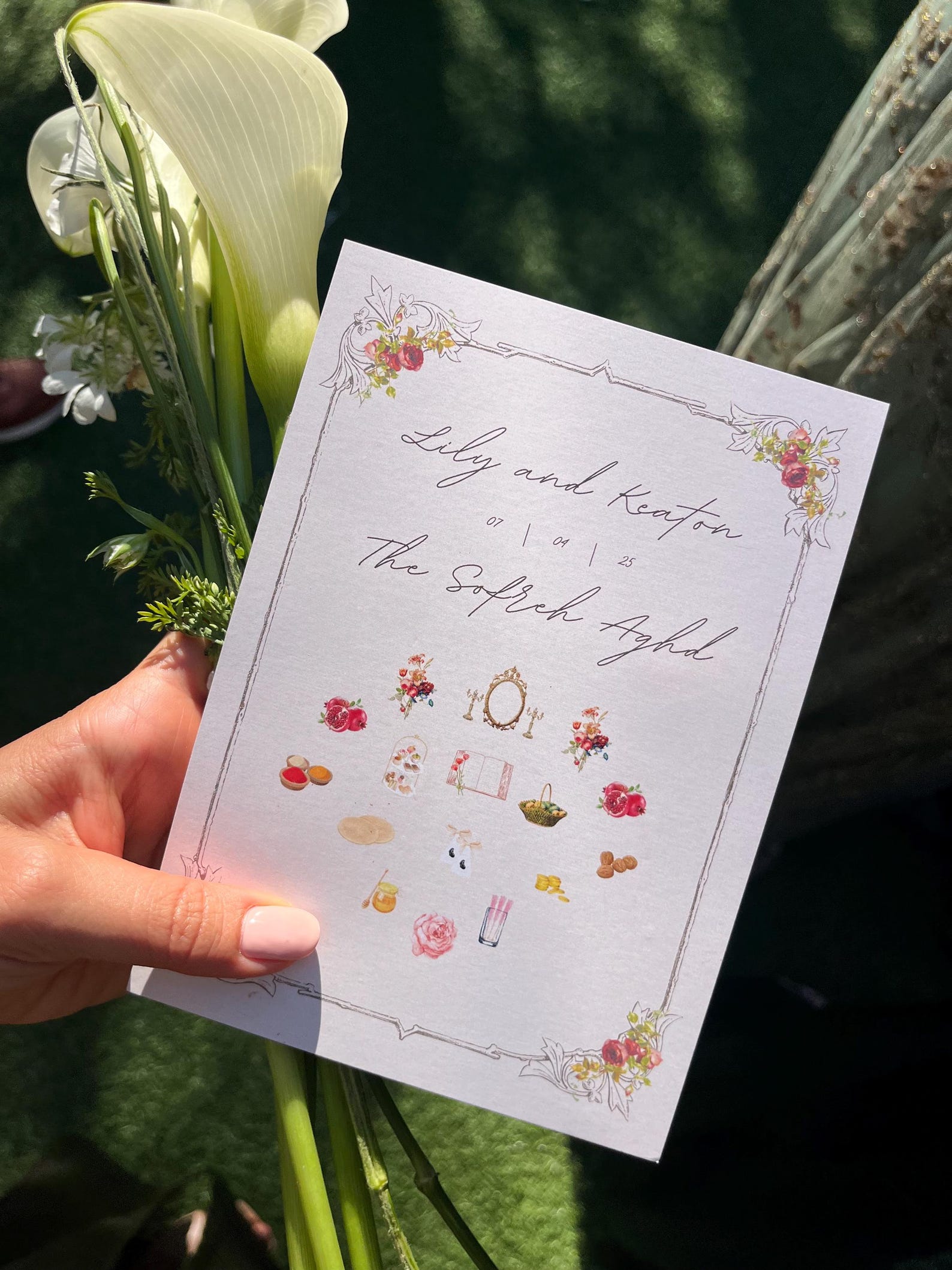 Sofreh Aghd Handheld Card for Persian Weddings | Digital Template ...