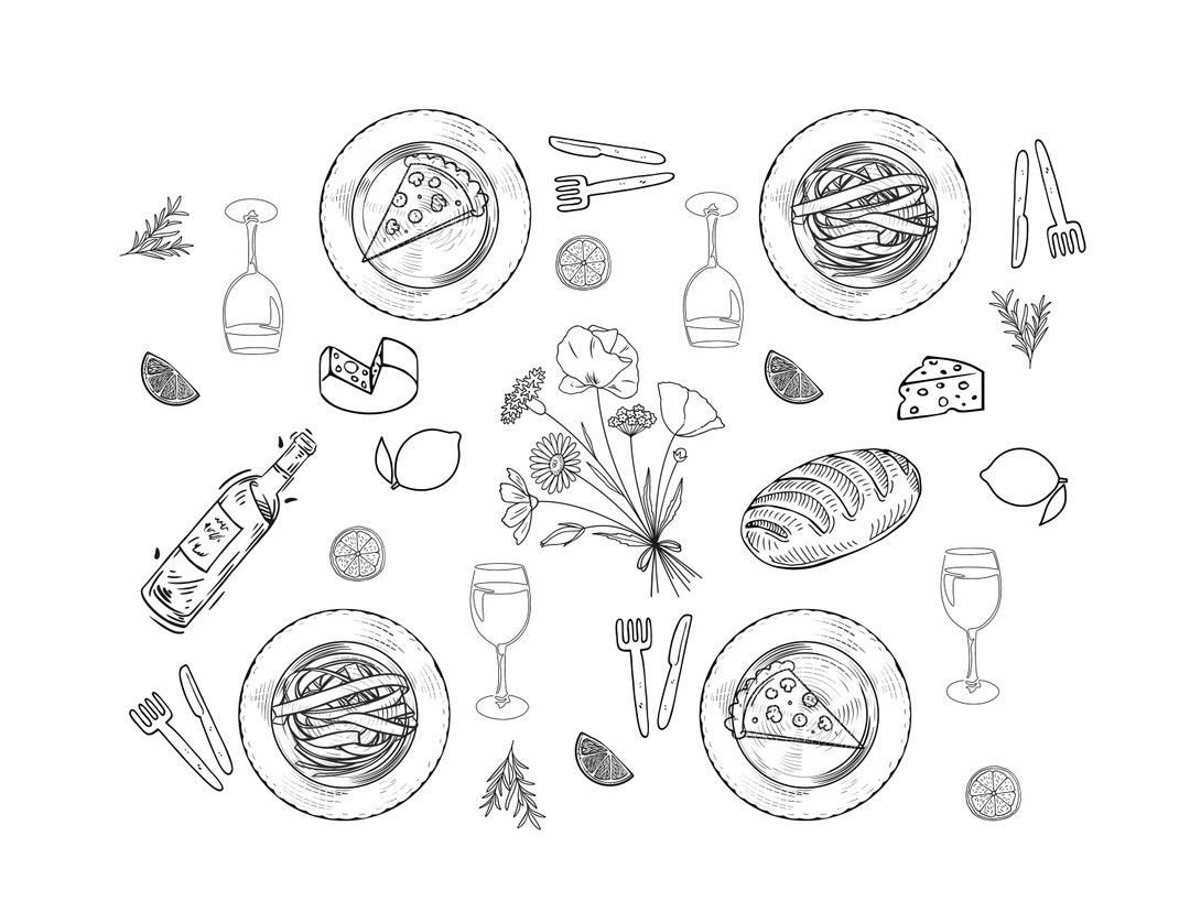 Pizza & Pasta Tablecloth Embroidery Design and Step by Step Guide - Etsy