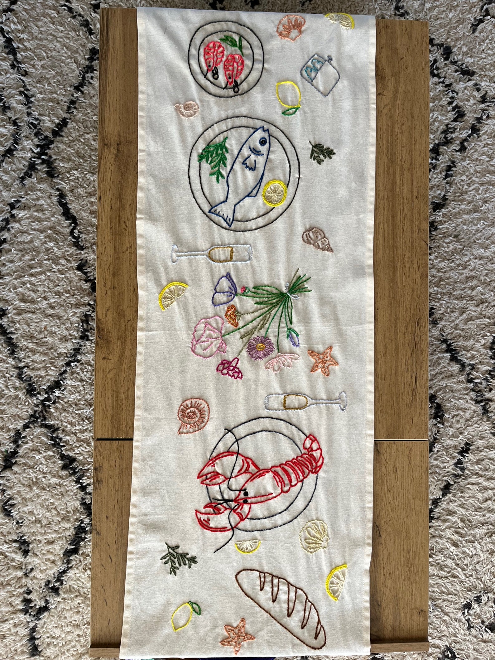 Christmas Dinner Tablecloth Embroidery Design and Step by Step Guide - Etsy