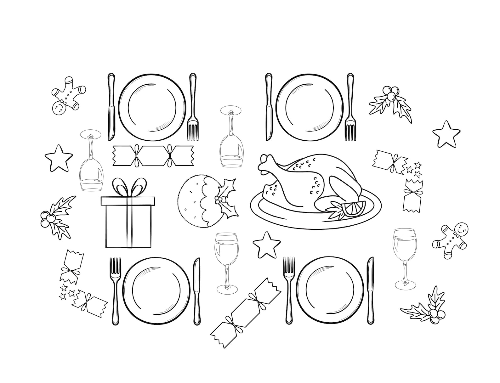 Christmas Dinner Tablecloth Embroidery Design and Step by Step Guide - Etsy