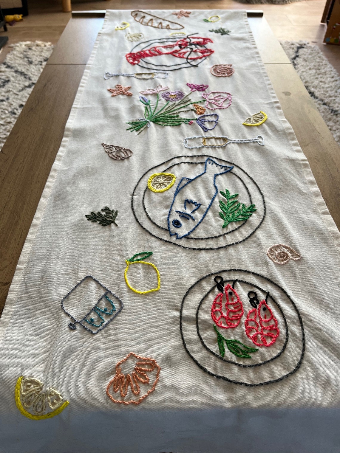 Christmas Dinner Tablecloth Embroidery Design and Step by Step Guide - Etsy