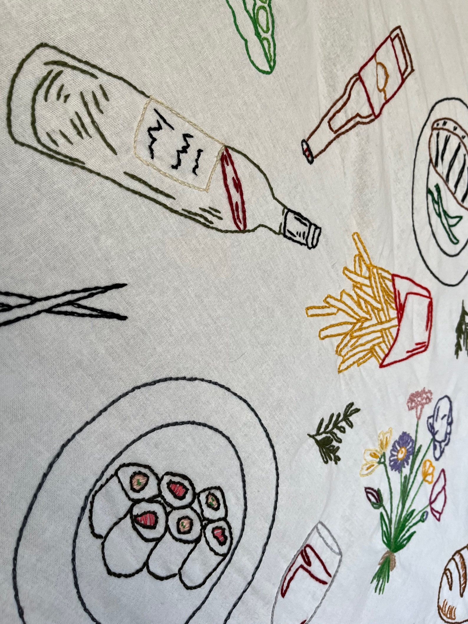 Christmas Dinner Tablecloth Embroidery Design and Step by Step Guide - Etsy