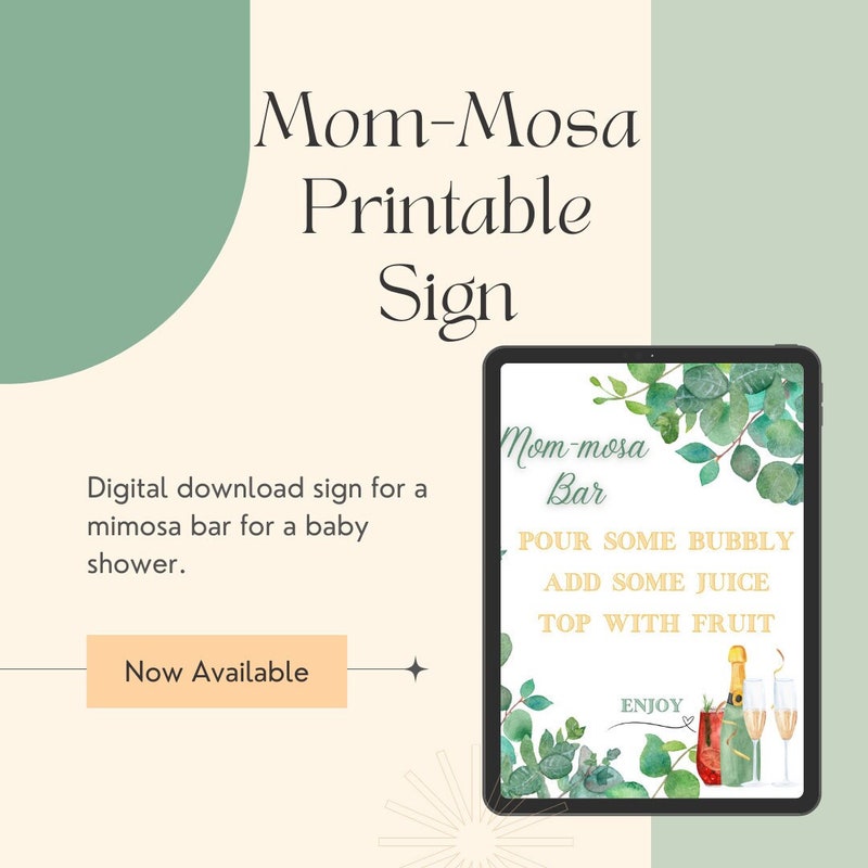 Mom Mosa Bar Sign - Etsy