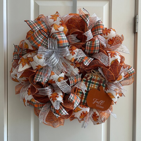 Fall Mesh Wreath - Etsy
