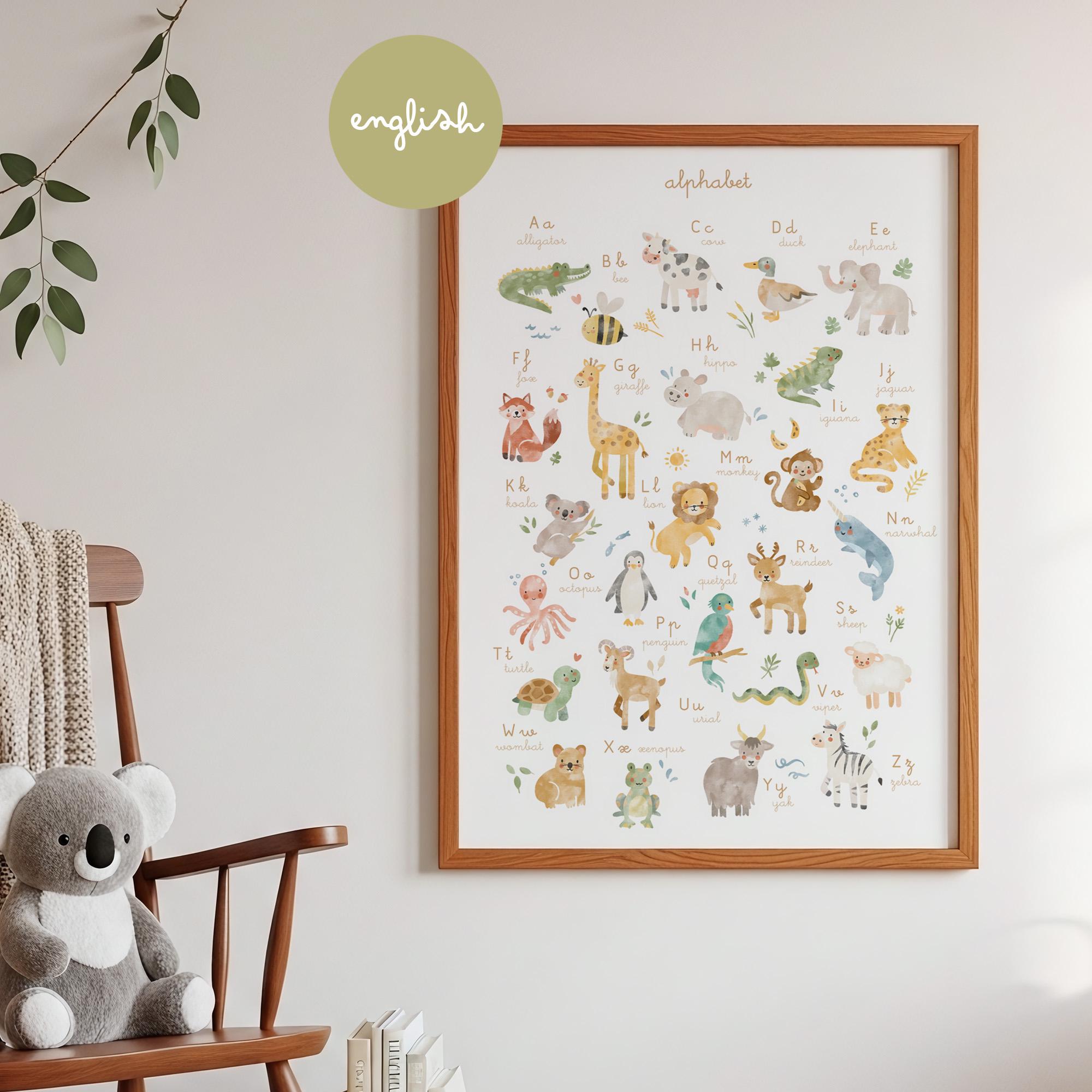 ABC Alphabet & Numbers Printable Bundle, Watercolor Preschool Learning ...