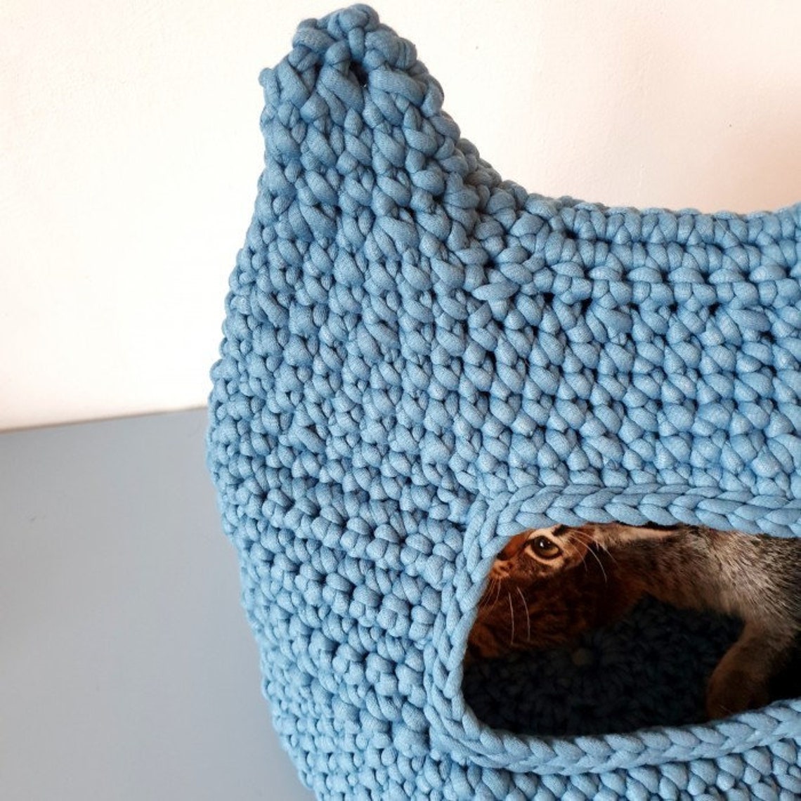 Crochet Cat House Pattern Cozy and Stylish Cat Bed Instant Download PDF ...
