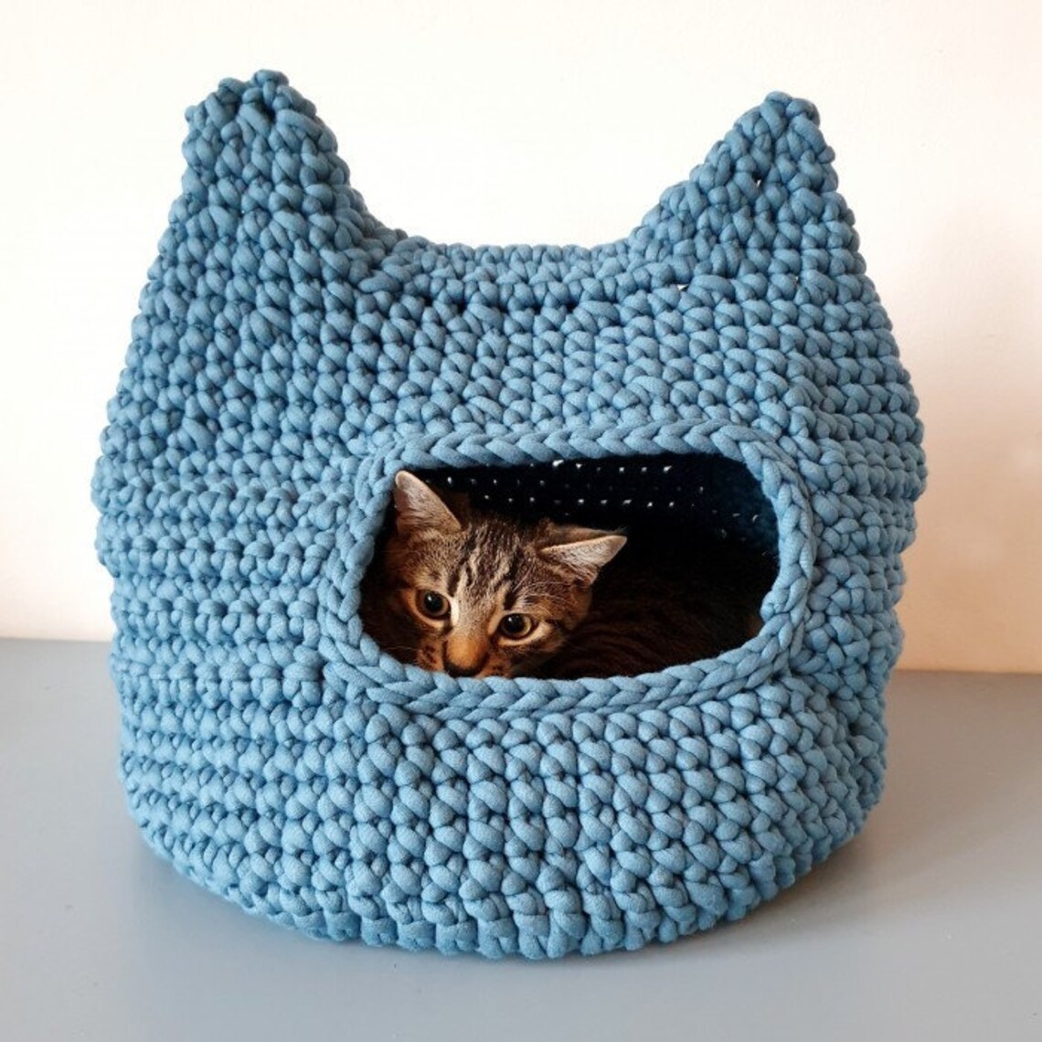 Crochet Cat House Pattern Cozy and Stylish Cat Bed Instant Download PDF ...