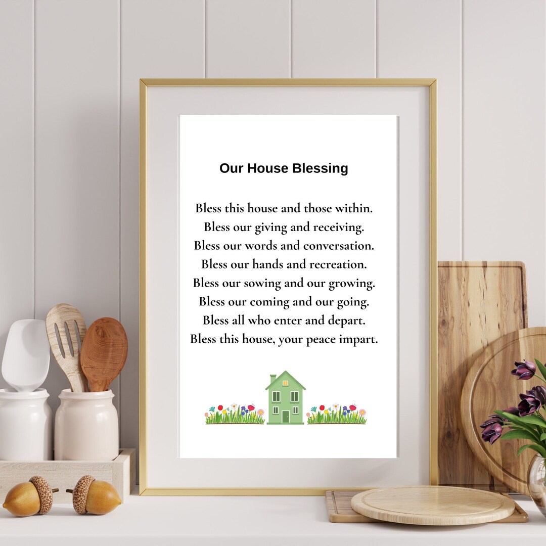 Bless This House-home Prints-housewarming-moving Home-quote Wall Art ...