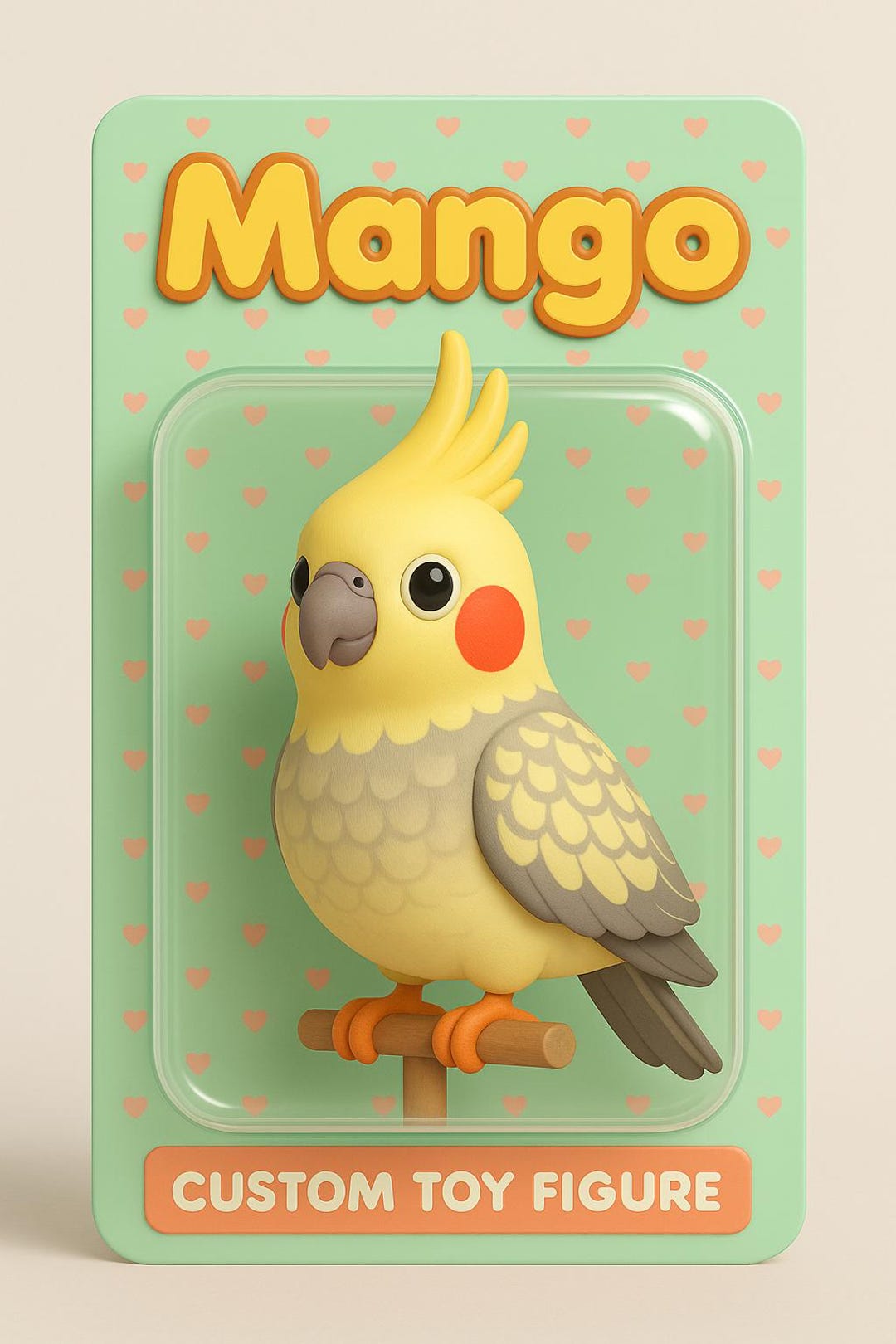 Custom Bird Cockatiel Toy Figure - 3D Cartoon Pet Bird Collectible in ...
