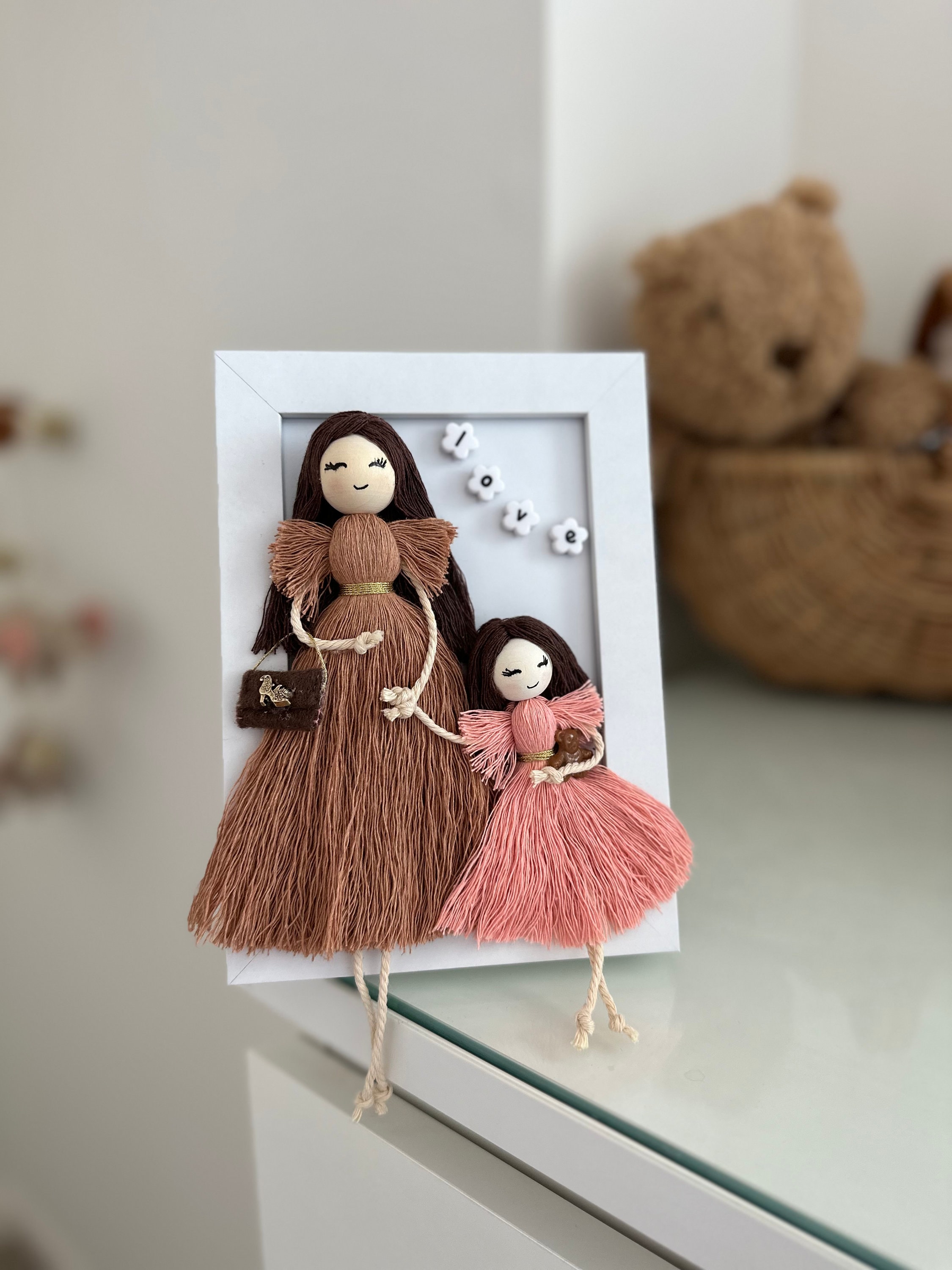 Macrame Dolls in Frame mommy and Me - Etsy