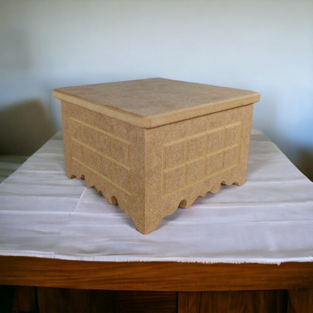 MDF Unfinished Wooden Box With a Lid, Unpainted Wooden Box With a Lid ...