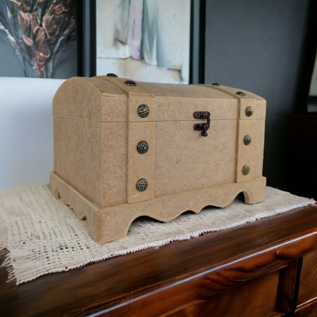 Unfinished Wooden Chest Shaped Box Wooden Decor Ready to - Etsy