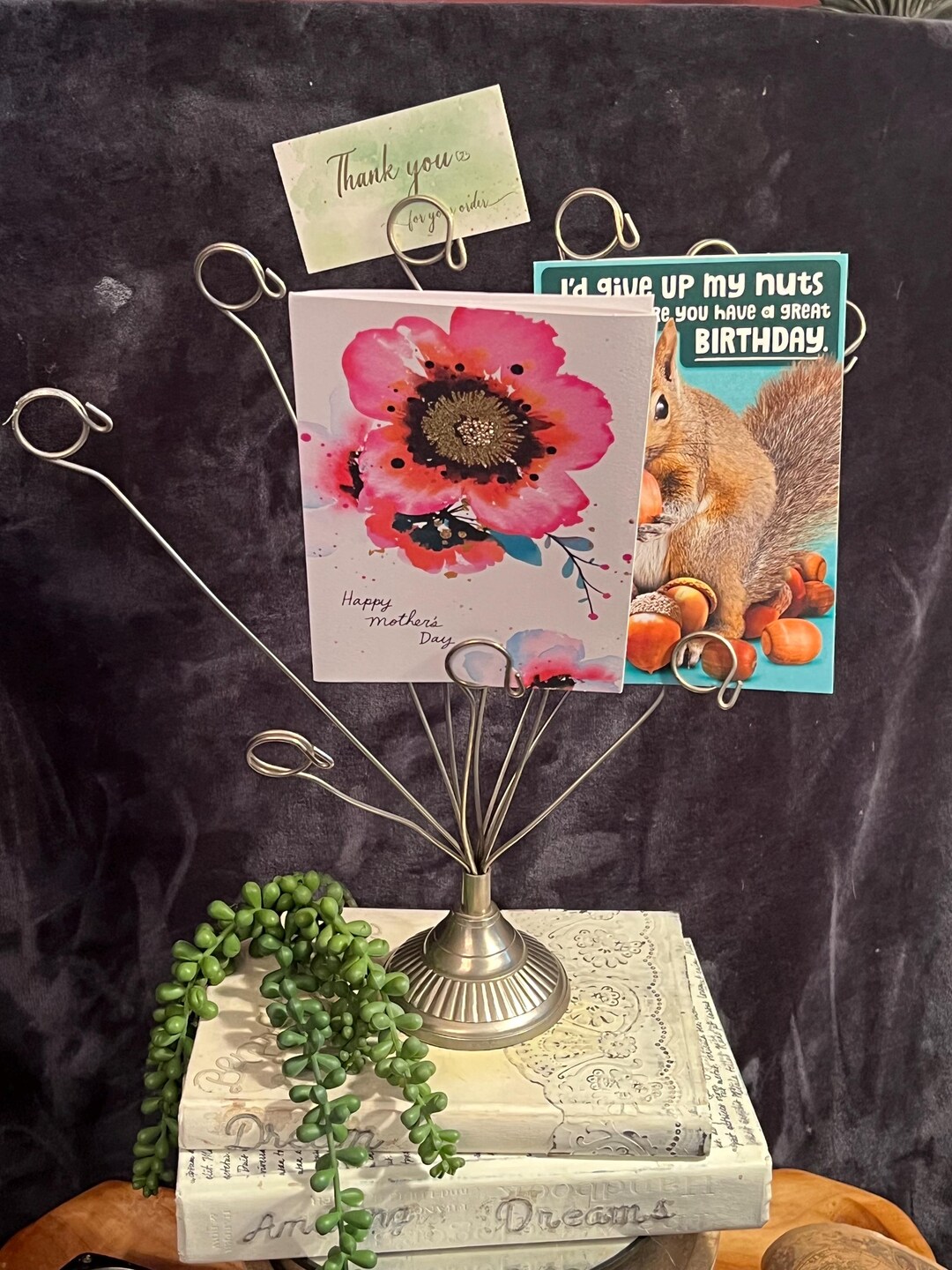 Vintage Photo Display Tree Business Card Holder Holiday Card Display ...