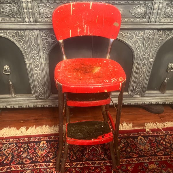 Red Stool - Etsy