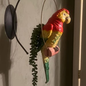 Vintage Mid Century Ceramic Hanging Parrot Planter With Original Wire ...