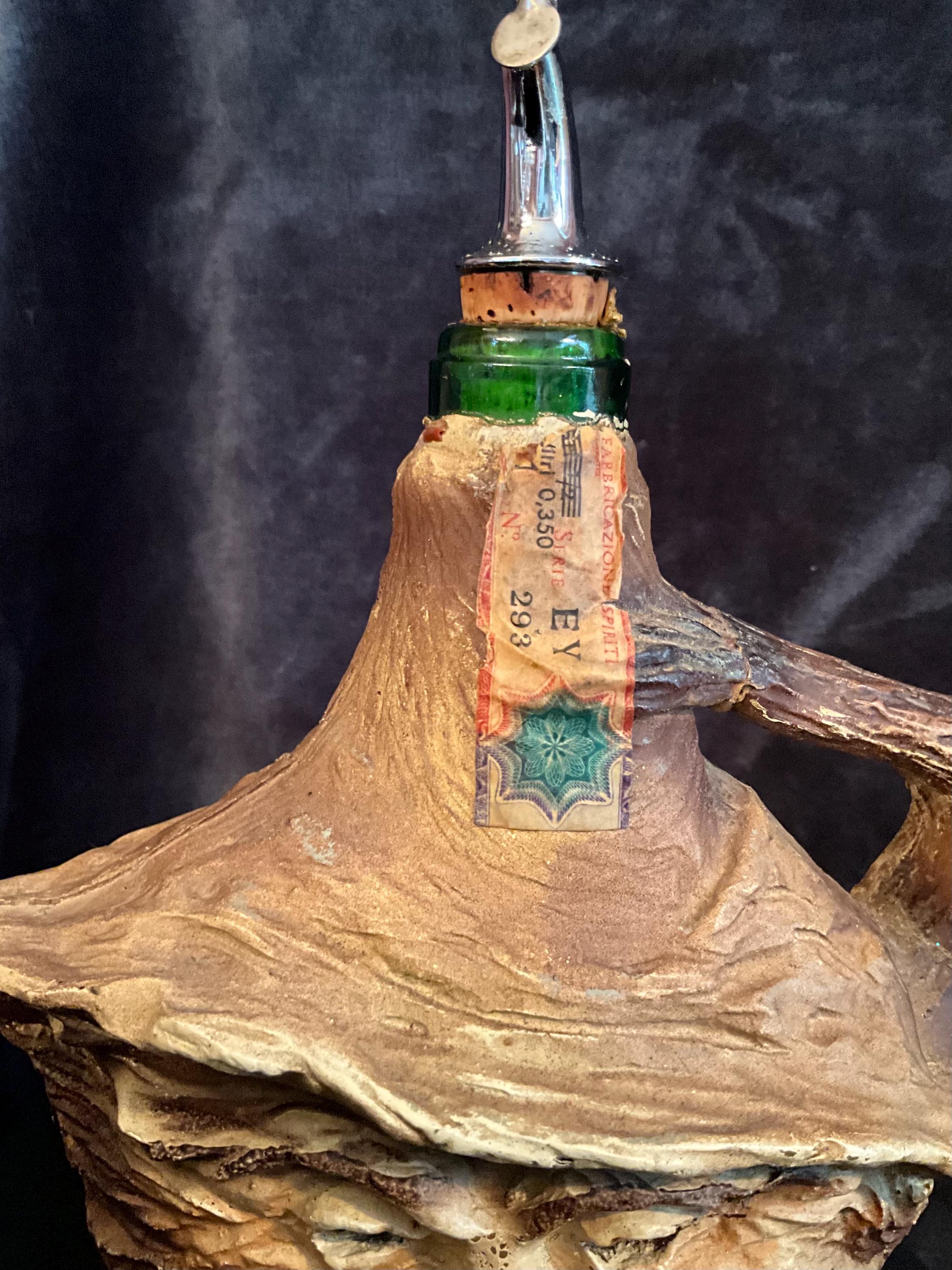 Vintage Rare Faux Wood Tree Bark Wood Spirit Decanter With Face on Both ...