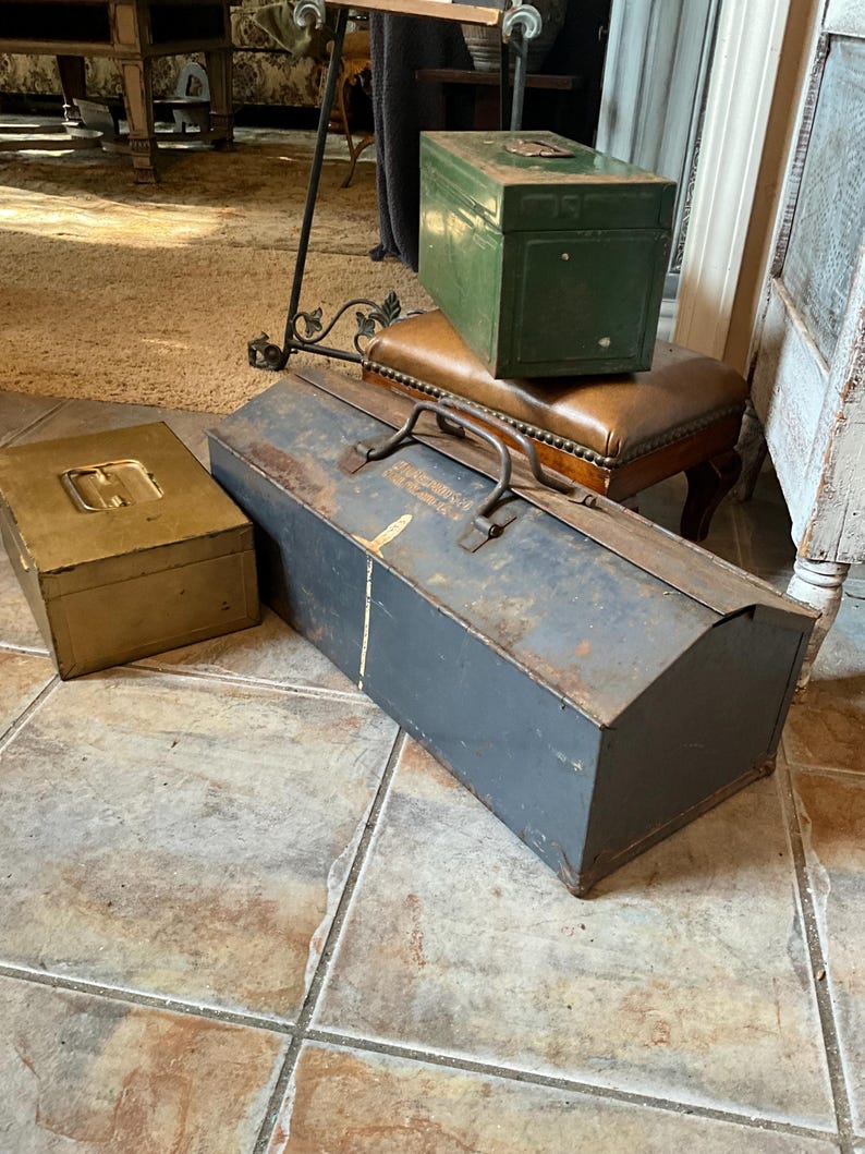 Vintage Metal Toolbox/money Box/tackle Box; Hamilton Metals Product ...