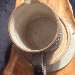 Antique Early (1890 - 1906) Whites Utica Stoneware Pitcher Blue & Grey ...