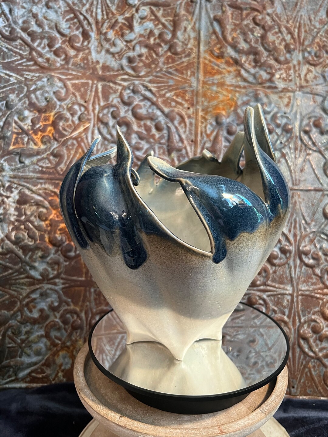 Unique Stoneware Vase; Eclectic Pottery Bowl; Flower Looking Vase ...