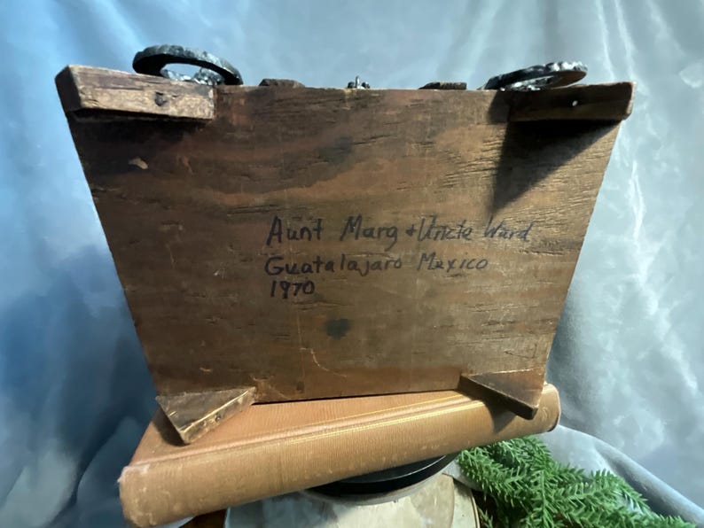 Vintage Wood Treasure Chest With Lion Head Pulls, Decorative Storage ...