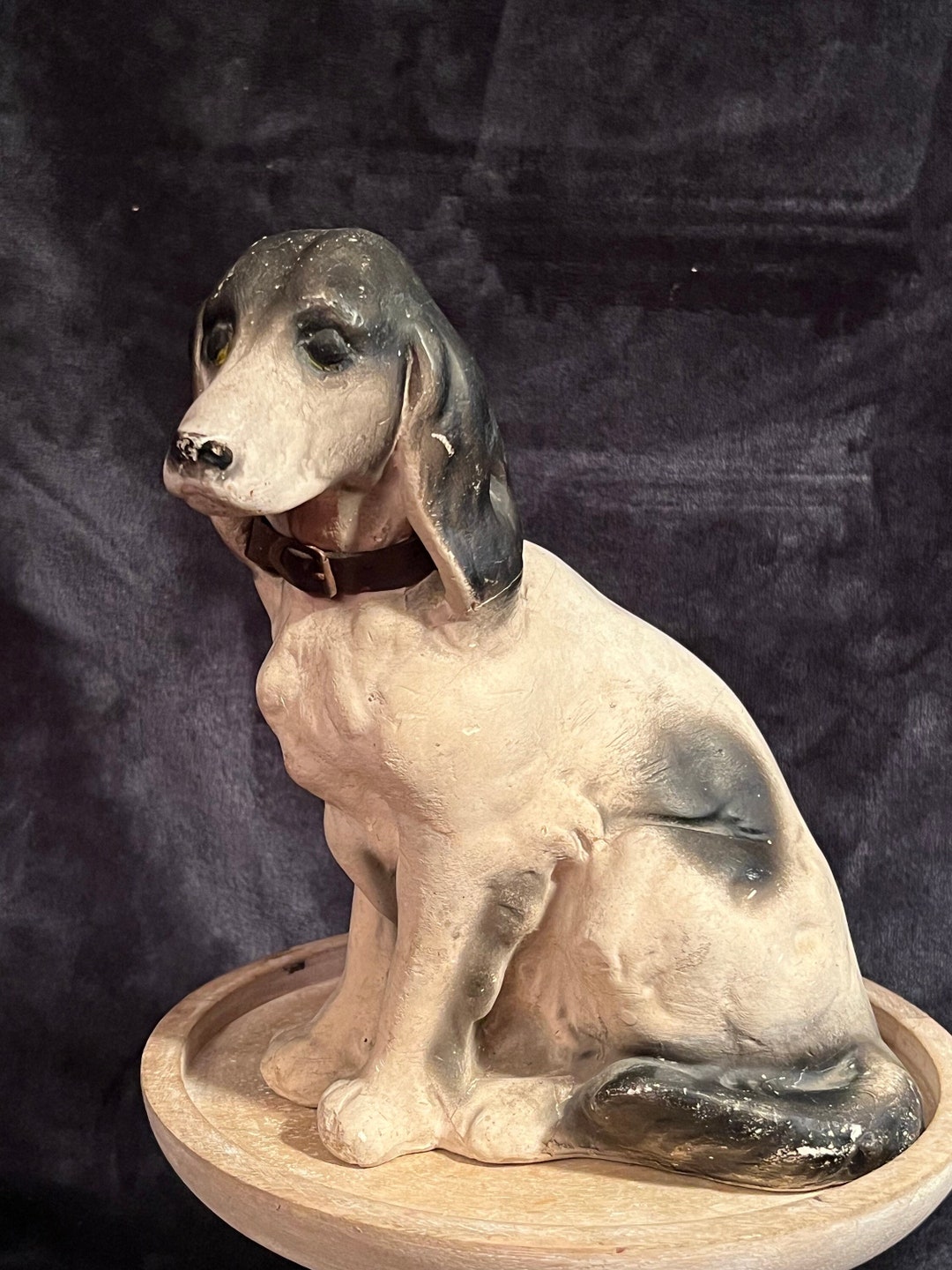 Large 9” Tall Early 20th Century Chalk Ware Dog; Carnival Prize Antique ...