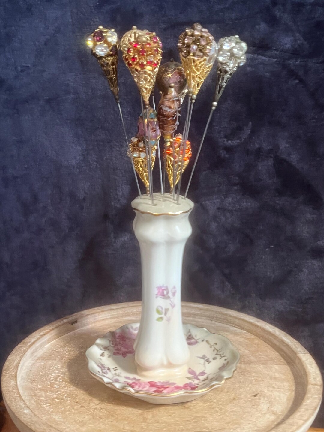 Vintage Hat Pin Lot and Porcelain Hat Pin Holder - Etsy