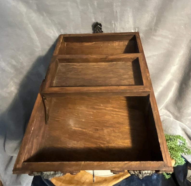 Vintage Wood Treasure Chest With Lion Head Pulls, Decorative Storage ...