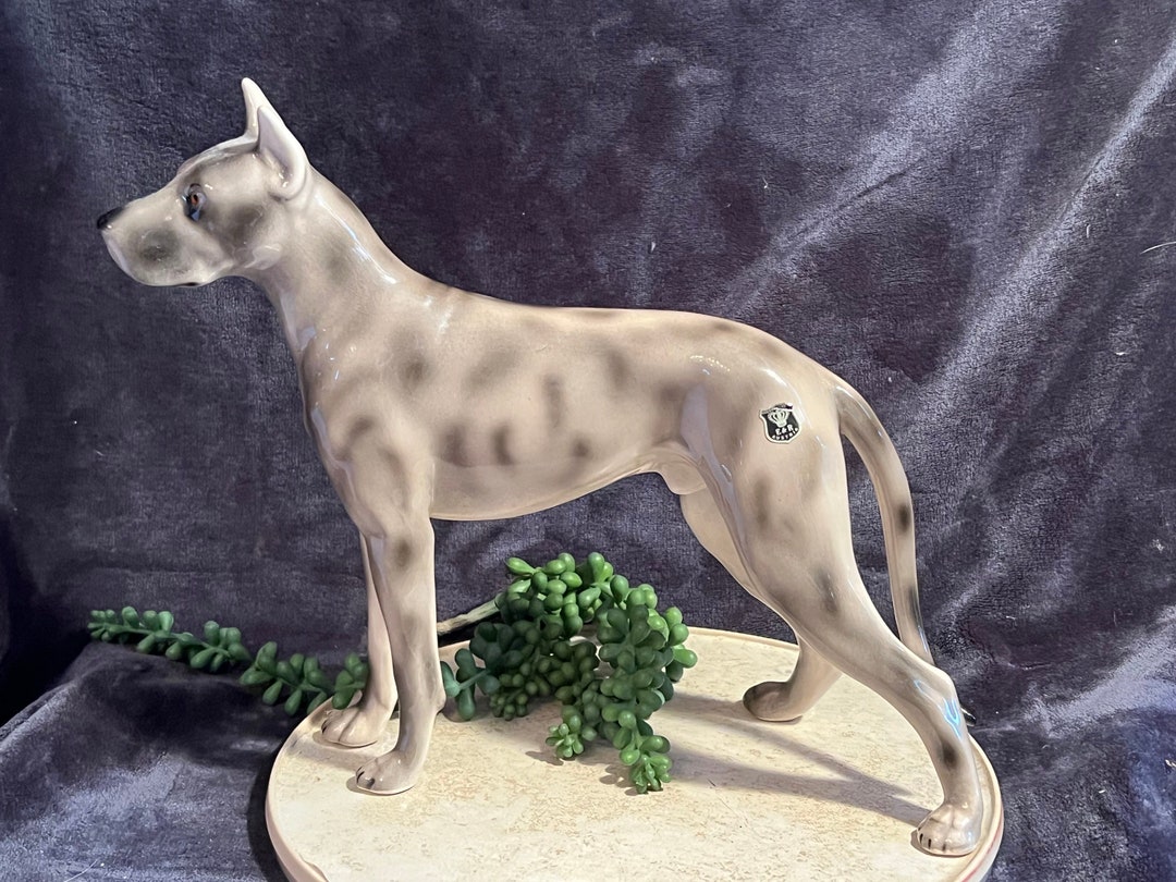 Large 10” Tall Vintage Keramos Great Dane Statue; Austrian Standing ...