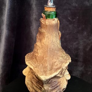 Vintage Rare Faux Wood Tree Bark Wood Spirit Decanter With Face on Both ...