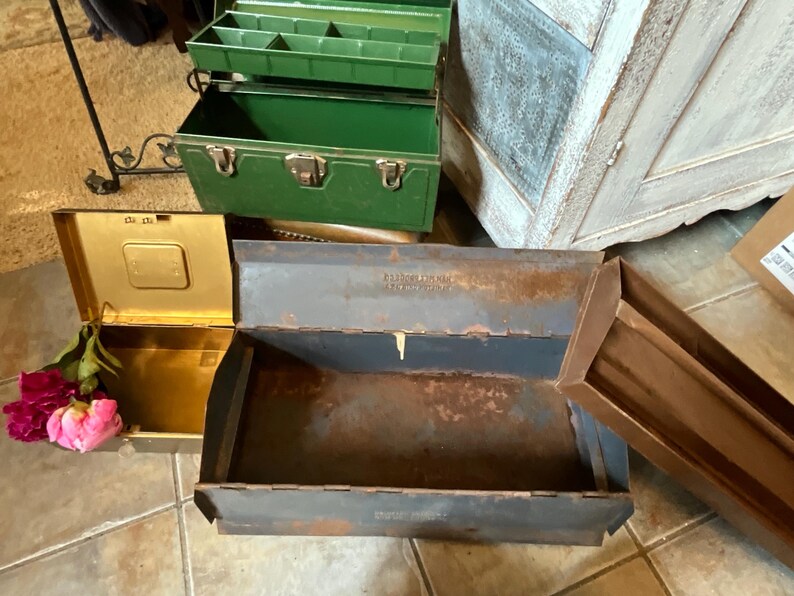 Vintage Metal Toolbox/money Box/tackle Box; Hamilton Metals Product ...