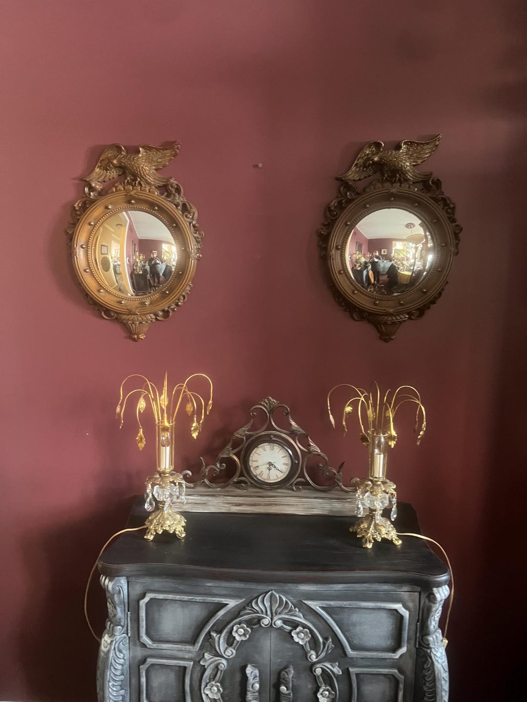 Vintage Syroco MCM Federalist Eagle Mirrors; Syroco Federal Eagle ...