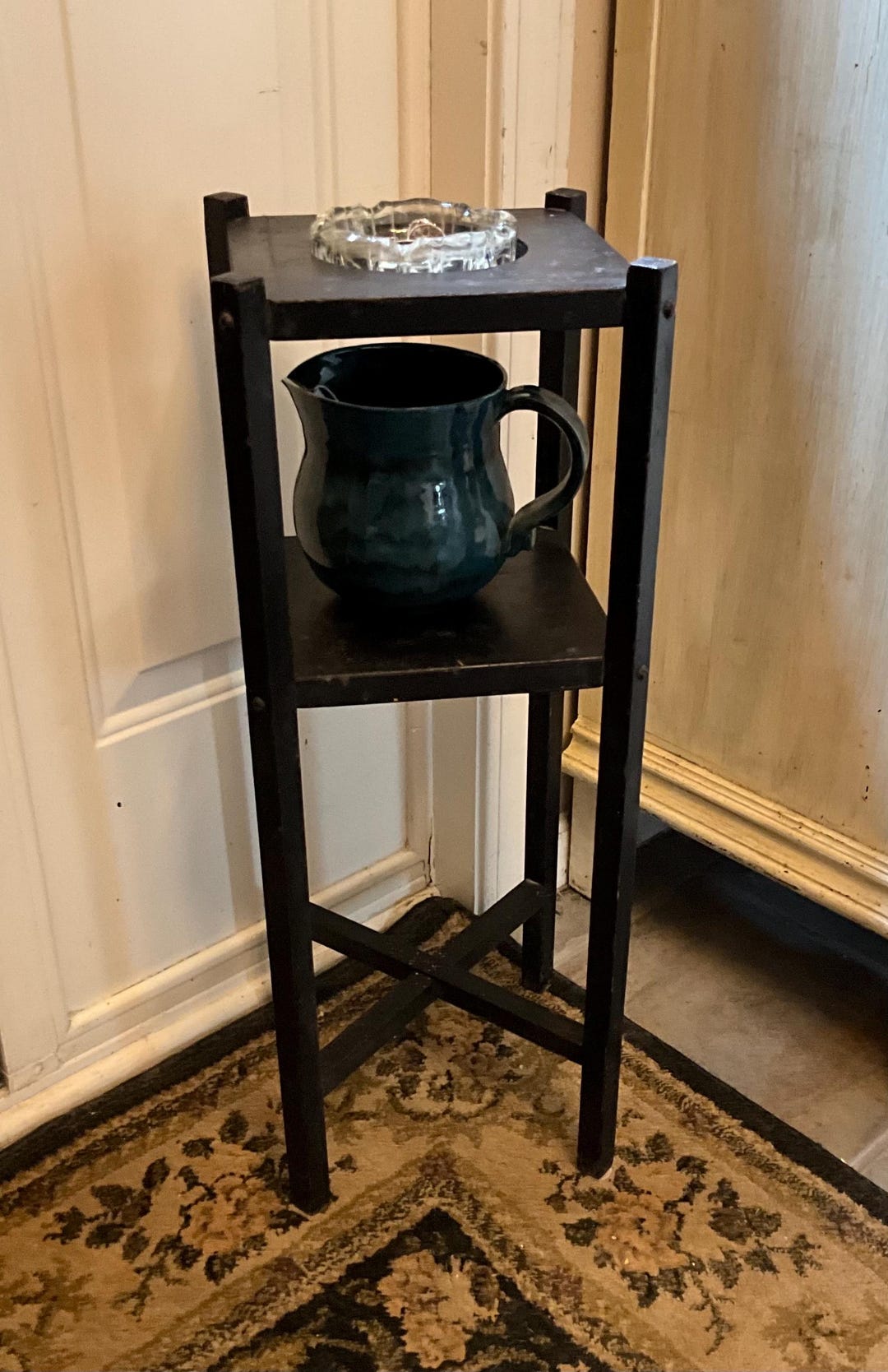 Antique Smoking Stand; Two Tiered Ashtray Table; Primitive and Rustic ...