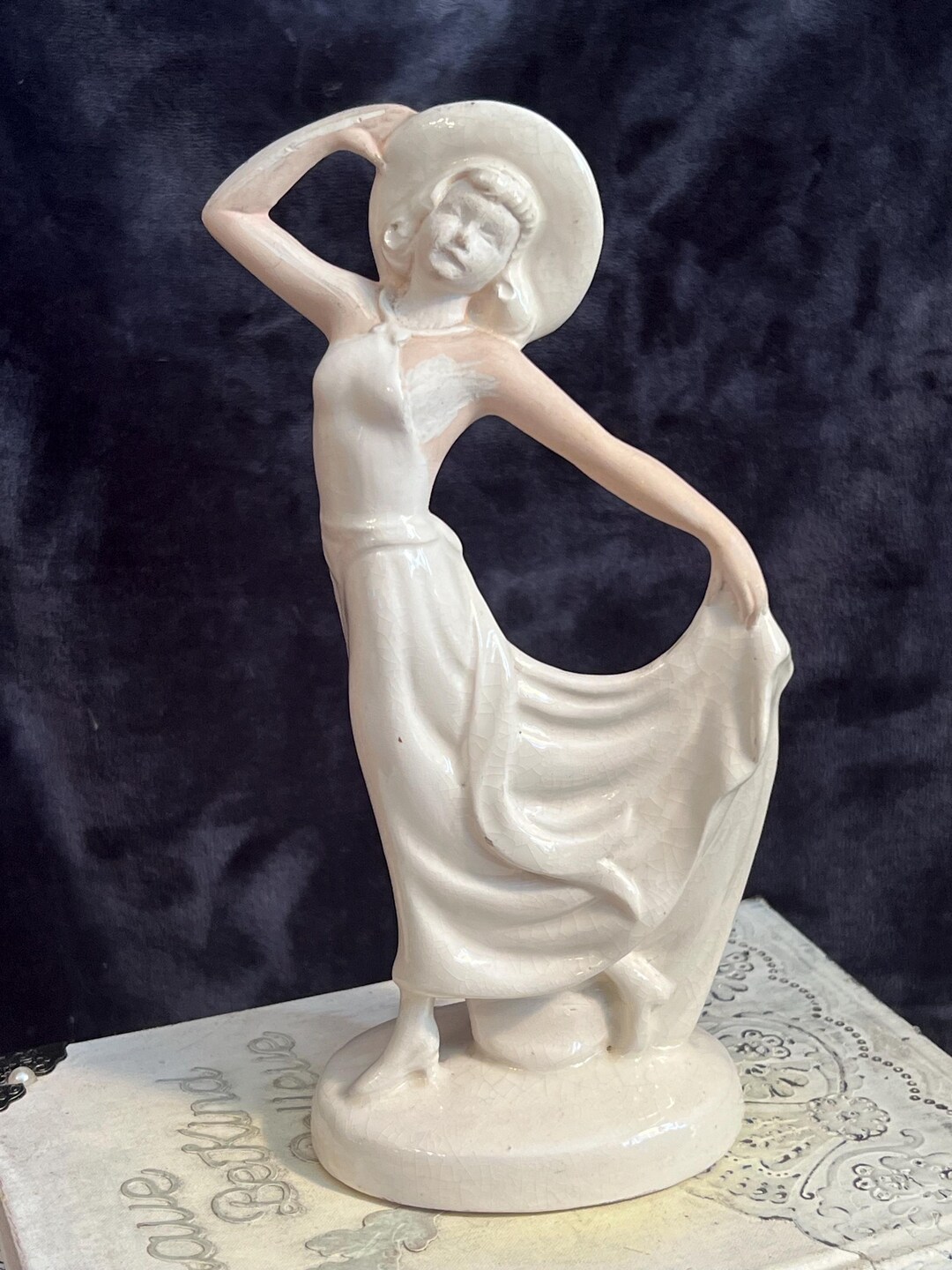 Art Nouveau Dancer Girl Ceramic Figurine; Dancing Lady Figurine - Etsy