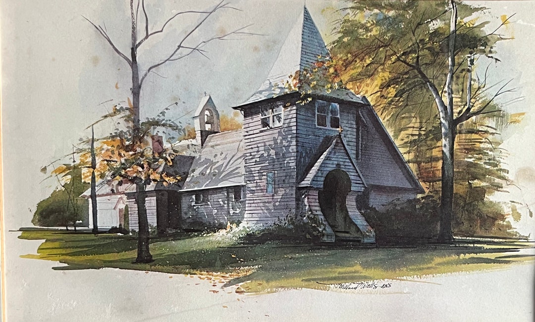 Vintage Rare Millard Wells Signed Watercolor; 9.5” by 12” Framed ...