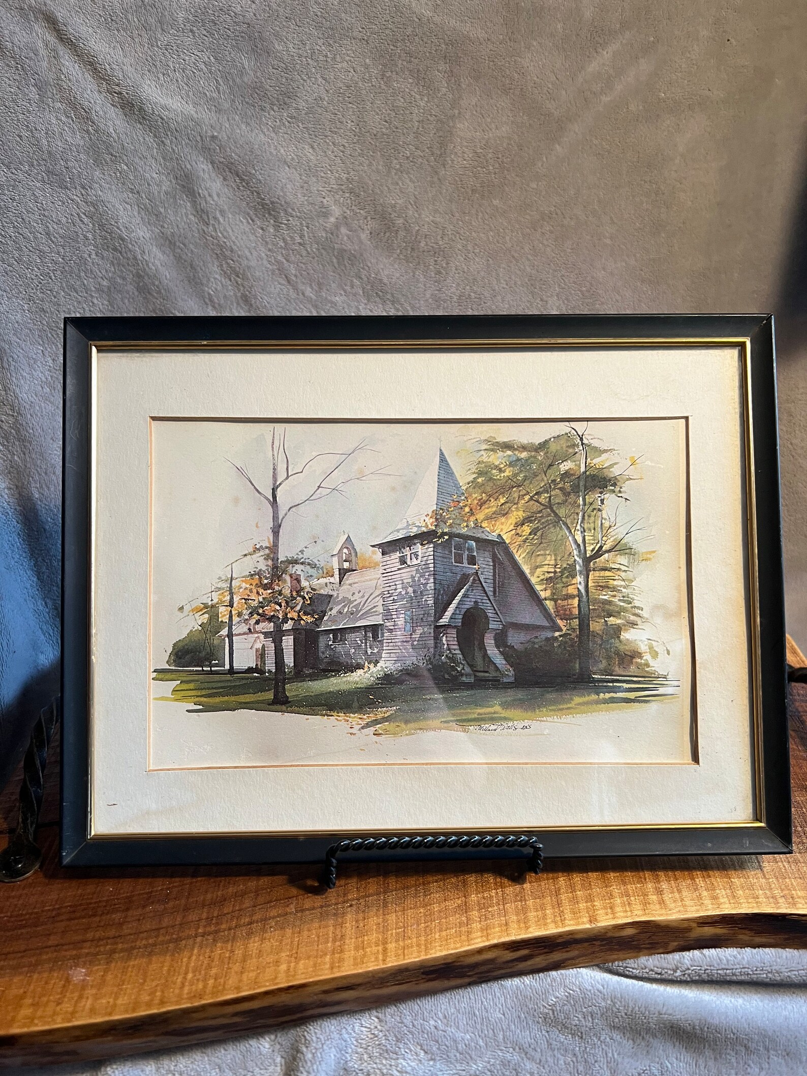 Vintage Rare Millard Wells Signed Watercolor; 9.5” by 12” Framed ...