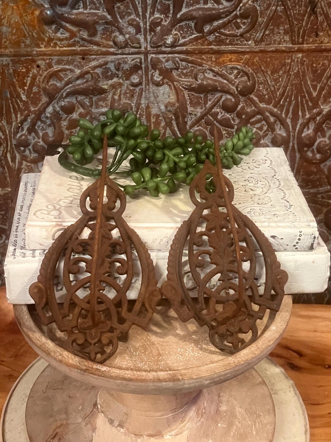 Antique Cast Metal Wall Receipt Holder Spike; Victorian Antique Cast ...