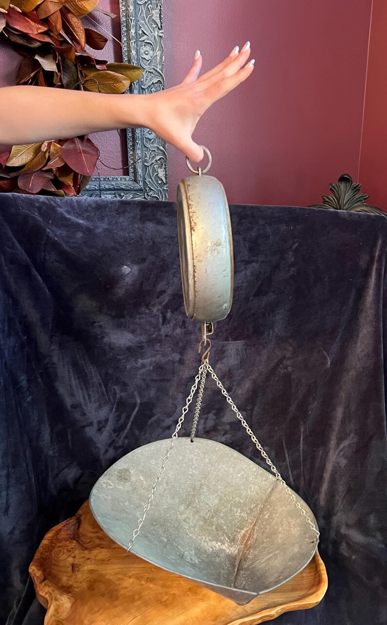 Vintage 20 Lb Penn Hanging Produce Scale With Metal Bin Farmhouse ...