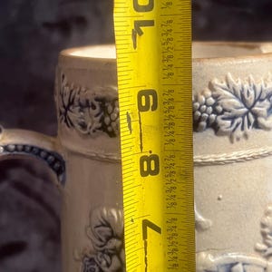 Antique Early (1890 - 1906) Whites Utica Stoneware Pitcher Blue & Grey ...