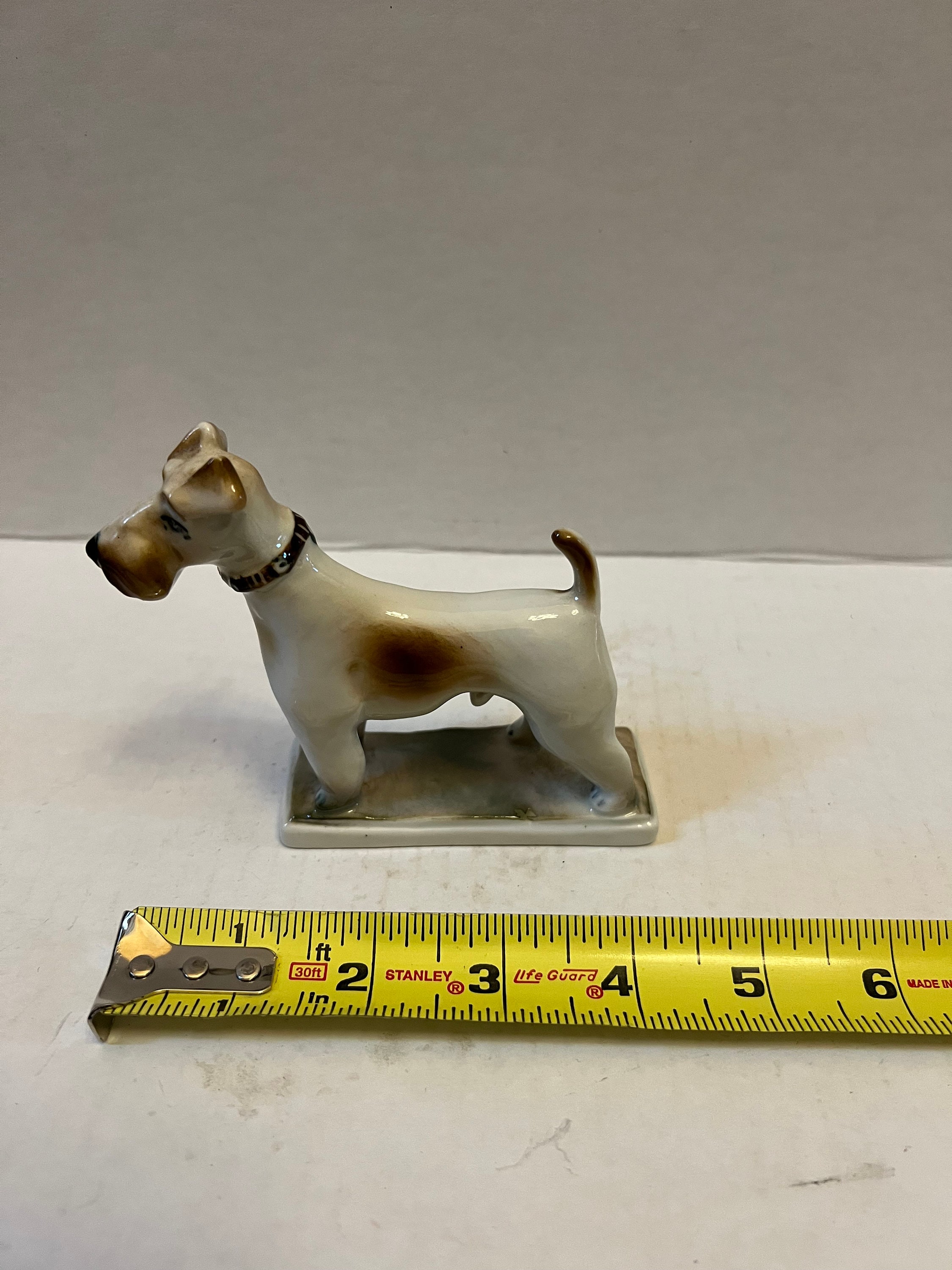 Vintage Zsolnay Hungary Standing Wire Fox Terrier Porcelain Dog ...