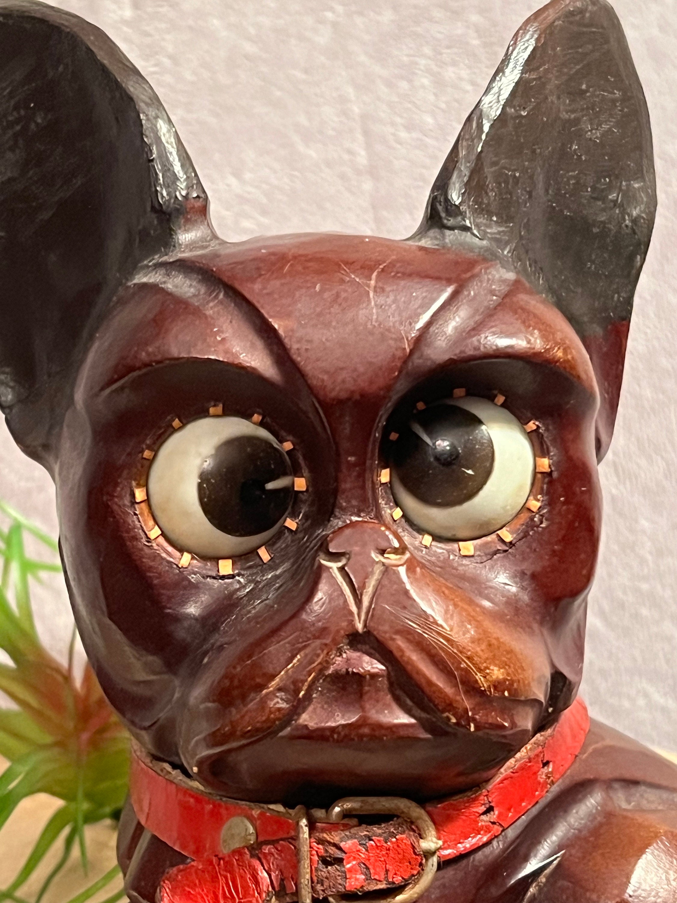Antique Oswald German Googly Eye Clock French Bulldog; Very Rare ...