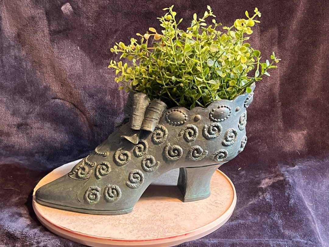 Vintage Pottery/earthenware Shoe Flower Pot; High Heel Planter; Unique ...